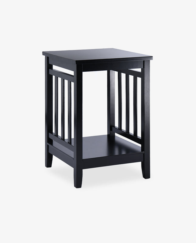 24" Olympia Slat Tall Wood End Table, Dark Wood Tall Side Table ...