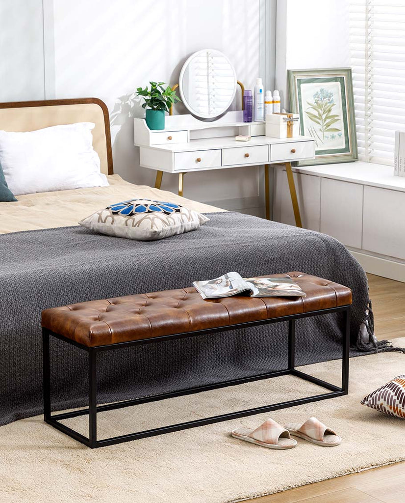 Scottsdale Tufted Rectangular Base Bench - DUHOME – Duhome Furniture