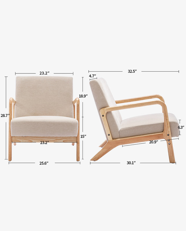 Cape Cod Fabric Wood Lounge Accent Chair – Duhome Furniture
