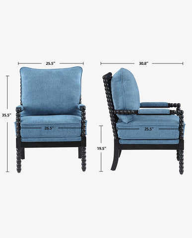 Pinedale Spindle Spool Chenille Armchair - DUHOME – Duhome Furniture