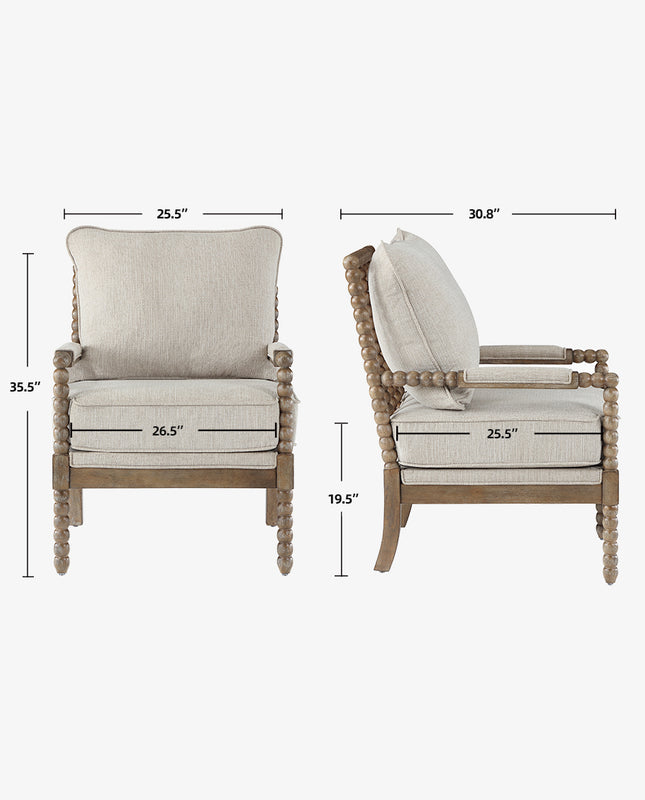 Pinedale Spindle Spool Chenille Armchair - DUHOME – Duhome Furniture