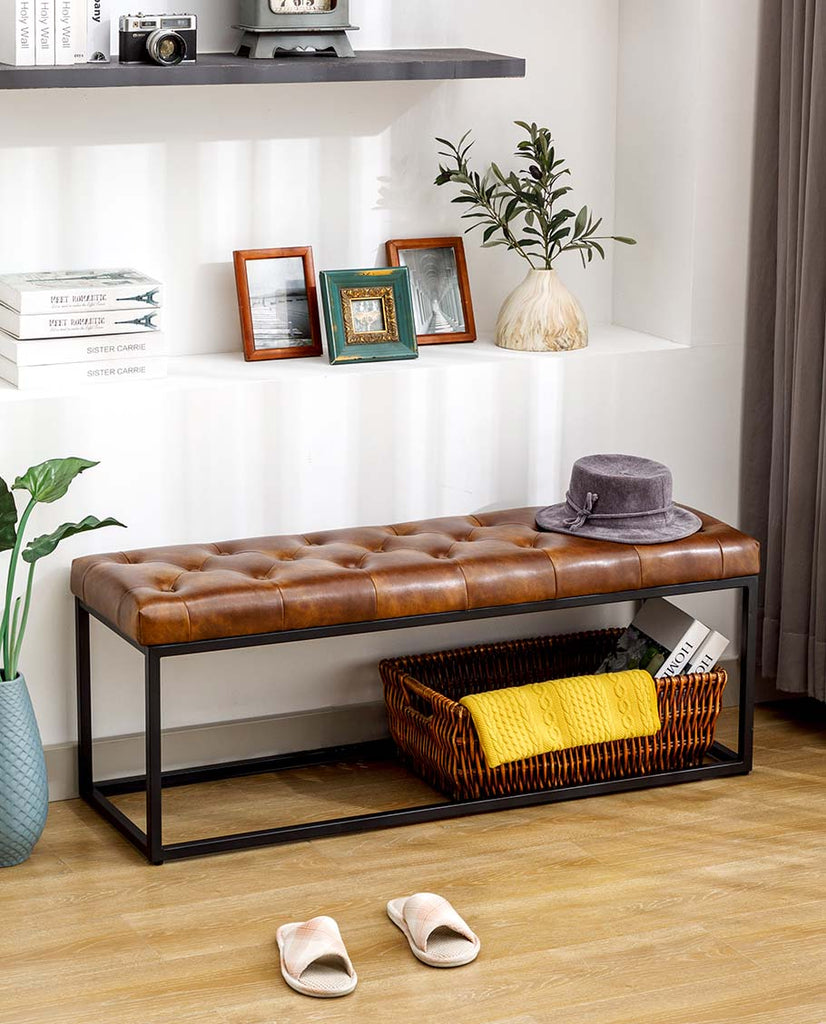 Scottsdale Tufted Rectangular Base Bench - DUHOME – Duhome Furniture