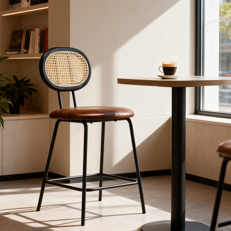 Kalamazoo Cane Back Counter Stools Set of 2 - DUHOME – Duhome Furniture
