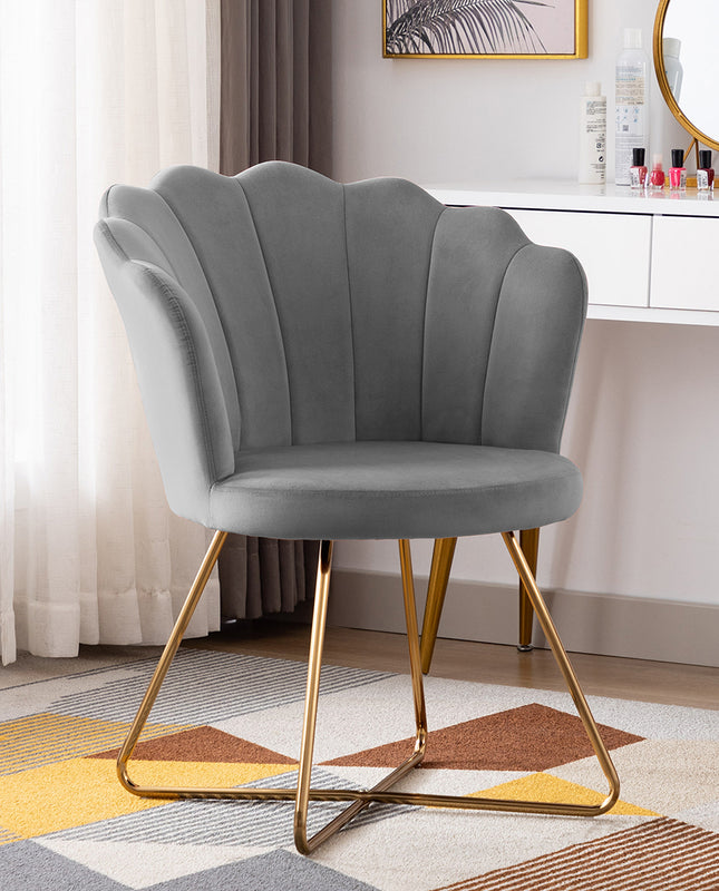 Los Angeles Seashell Lotus Crisscross Golden Legs Velvet Accent Chair - DUHOME – Duhome Furniture