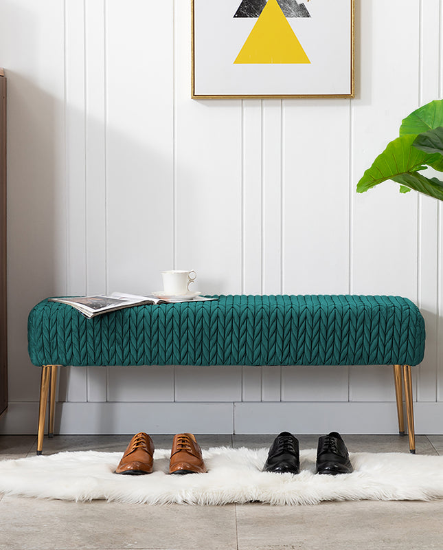 Pittsburgh Rectangular Quilting Golden Legs Bedroom Bench - DUHOME ...