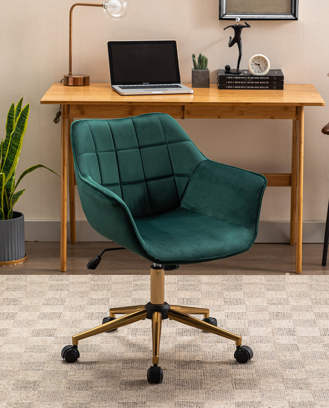 Boston Armrest Adjustable Swivel Velvet Office Chair - DUHOME – Duhome ...