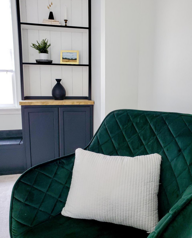 Chicago Rhombus Armrest Black Legs Velvet Accent Chair - DUHOME ...