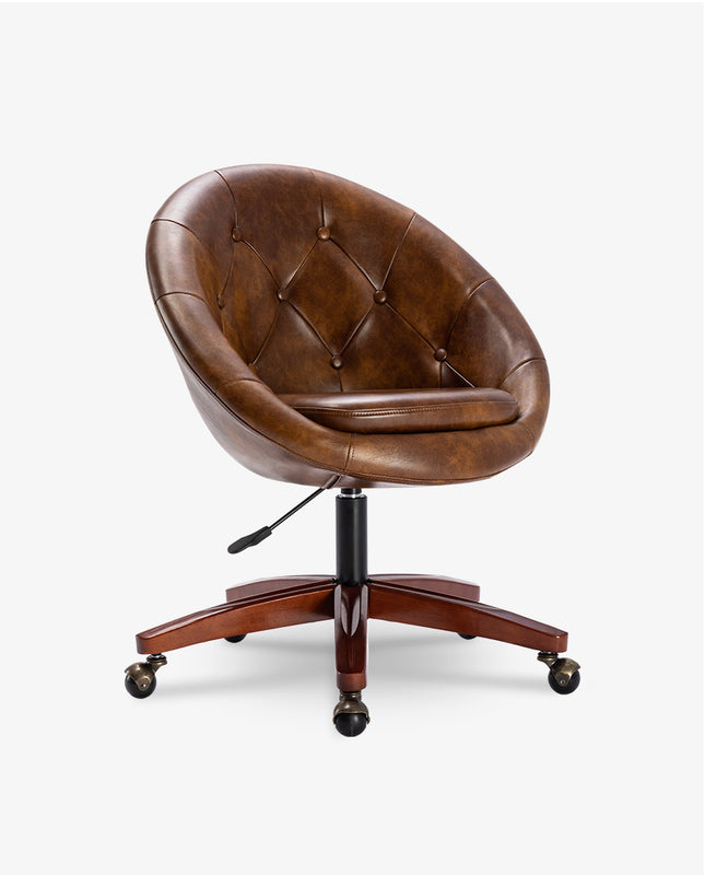 Washington DC Vintage Faux Leather Home Office Chair with Casters ...