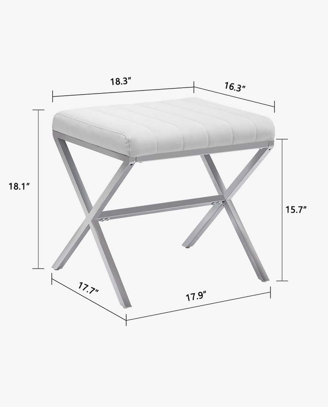 Macon Channel-Tufted Faux Leather X Bench - DUHOME – Duhome Furniture