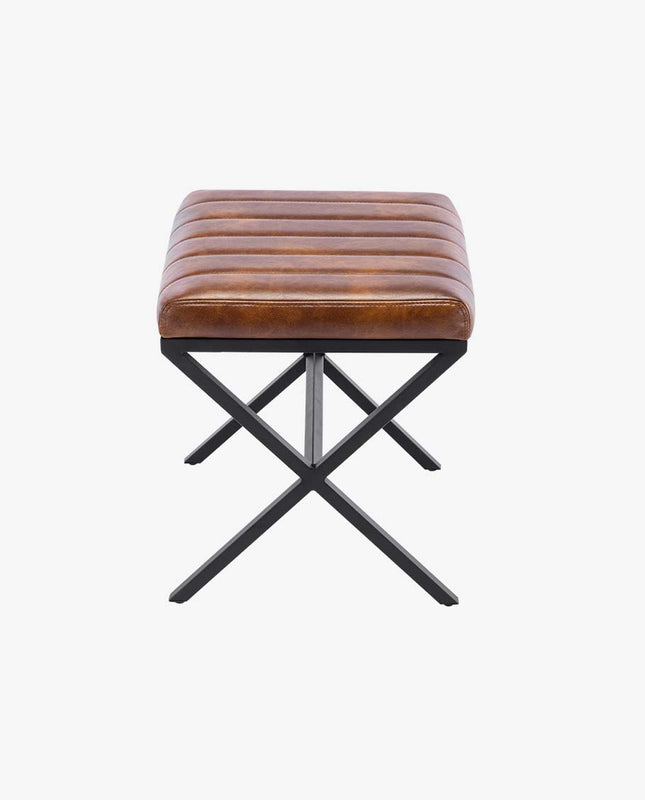 Macon Channel-Tufted Faux Leather X Bench - DUHOME – Duhome Furniture