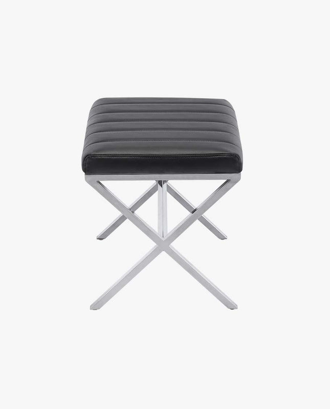 Macon Channel-Tufted Faux Leather X Bench - DUHOME – Duhome Furniture