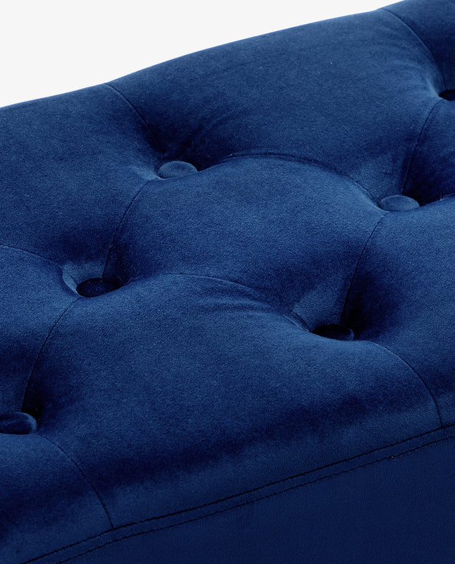 Anaheim Rectangular Upholstered Golden Legs Velvet Vanity Bench ...