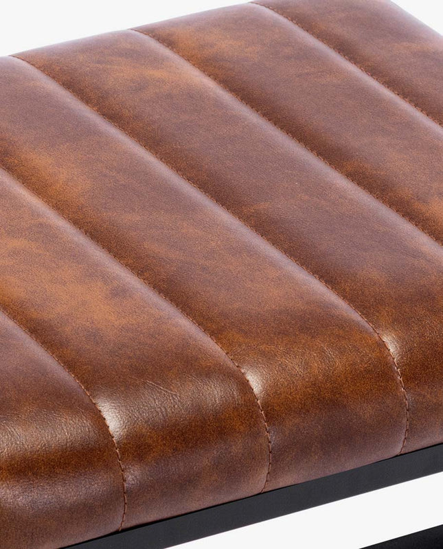 Macon Channel-Tufted Faux Leather X Bench - DUHOME – Duhome Furniture