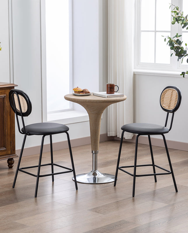 Kalamazoo Cane Back Counter Stools Set of 2 - DUHOME – Duhome Furniture