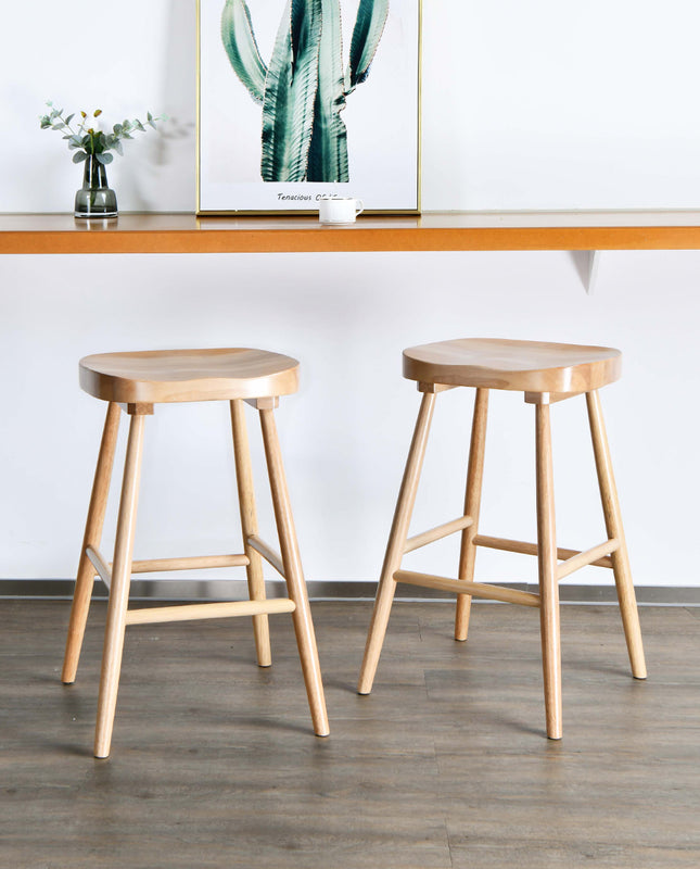 26" Vernal Wooden Shaker Counter Stools Set of 2 - DUHOME – Duhome ...